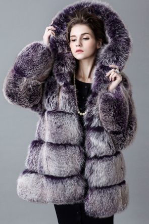 Hooded Fox Fur Coat